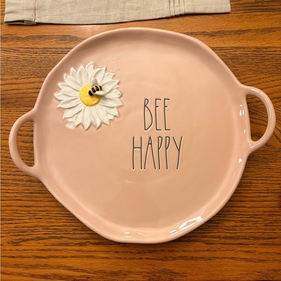 Rae Dunn | Kitchen | Rae Dunn Unique Ceramic Bee Happy Serving Platter ...